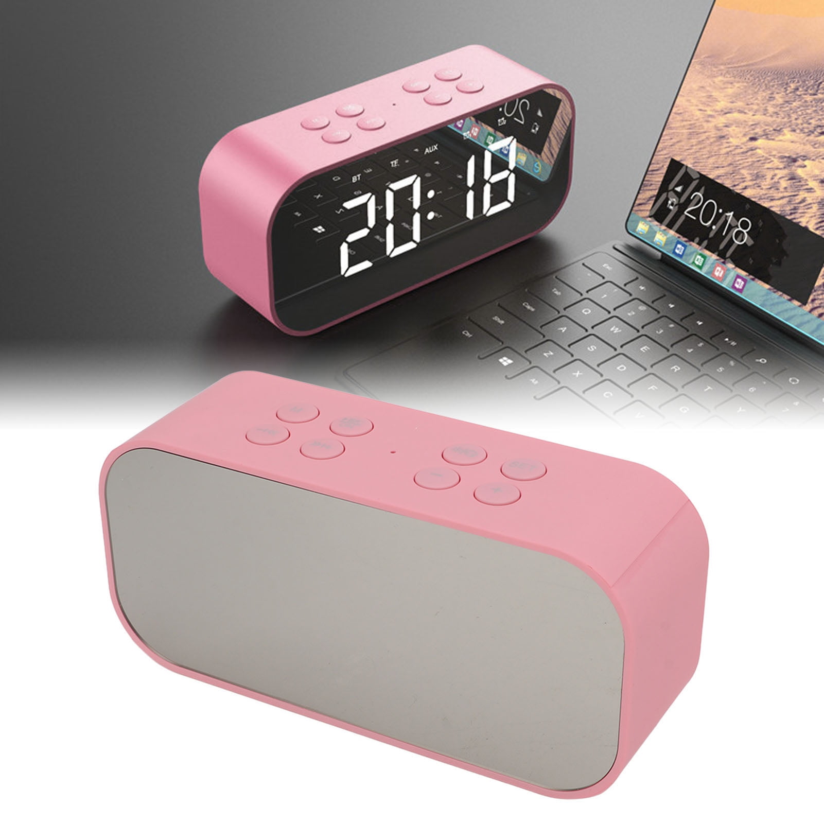 Bedroom/Office Alarm Clock, Digital Clock with Bluetooth Speaker ...