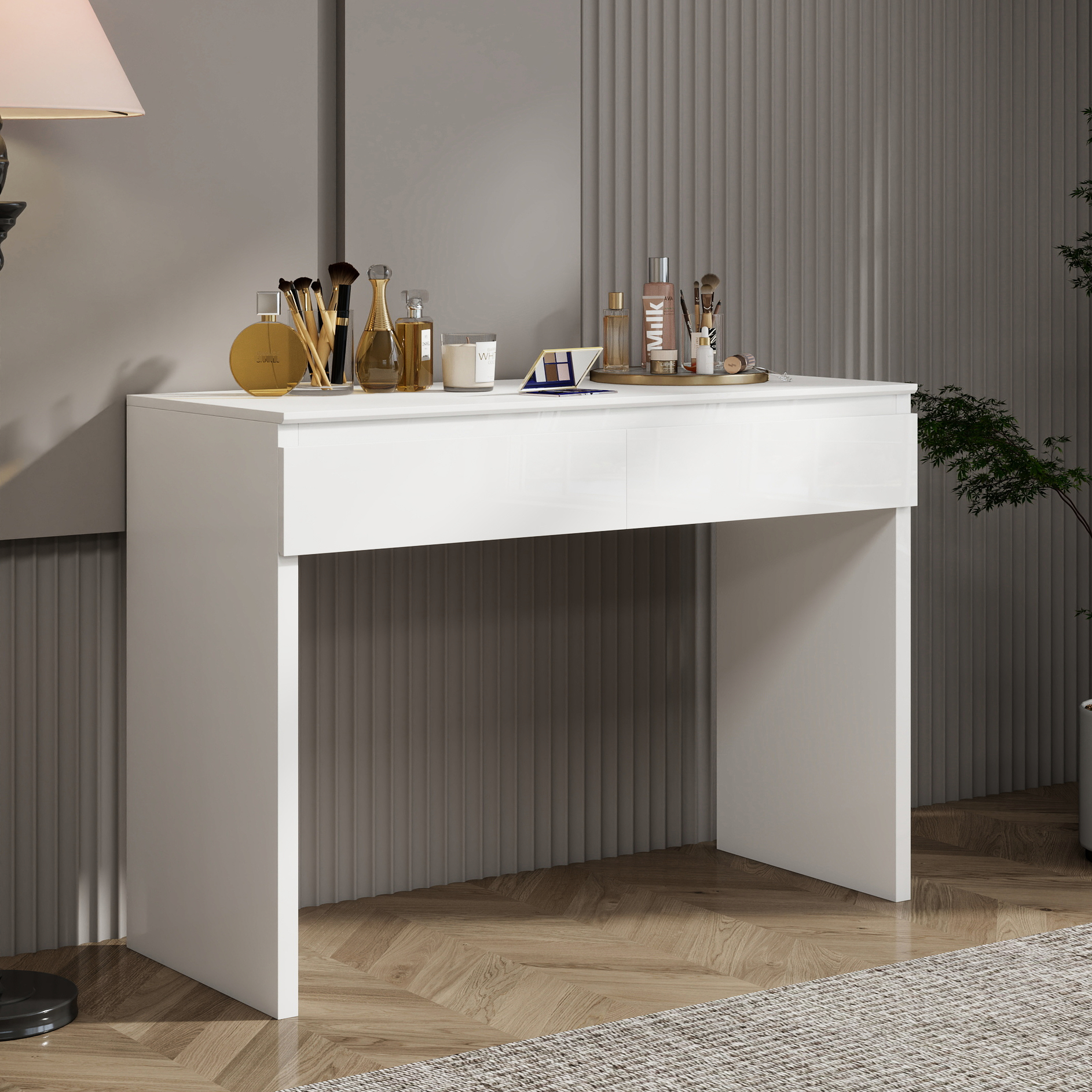 Bedroom & Office Dressing Table In White, Two Solution For A Neat Space ...