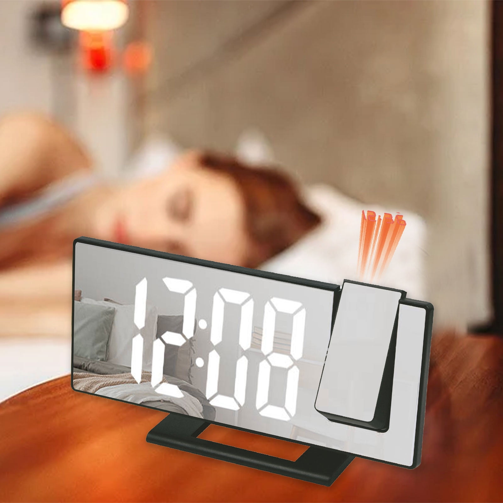 Bedroom Projection Alarm Clock, LED Digital Clock Projected On The ...