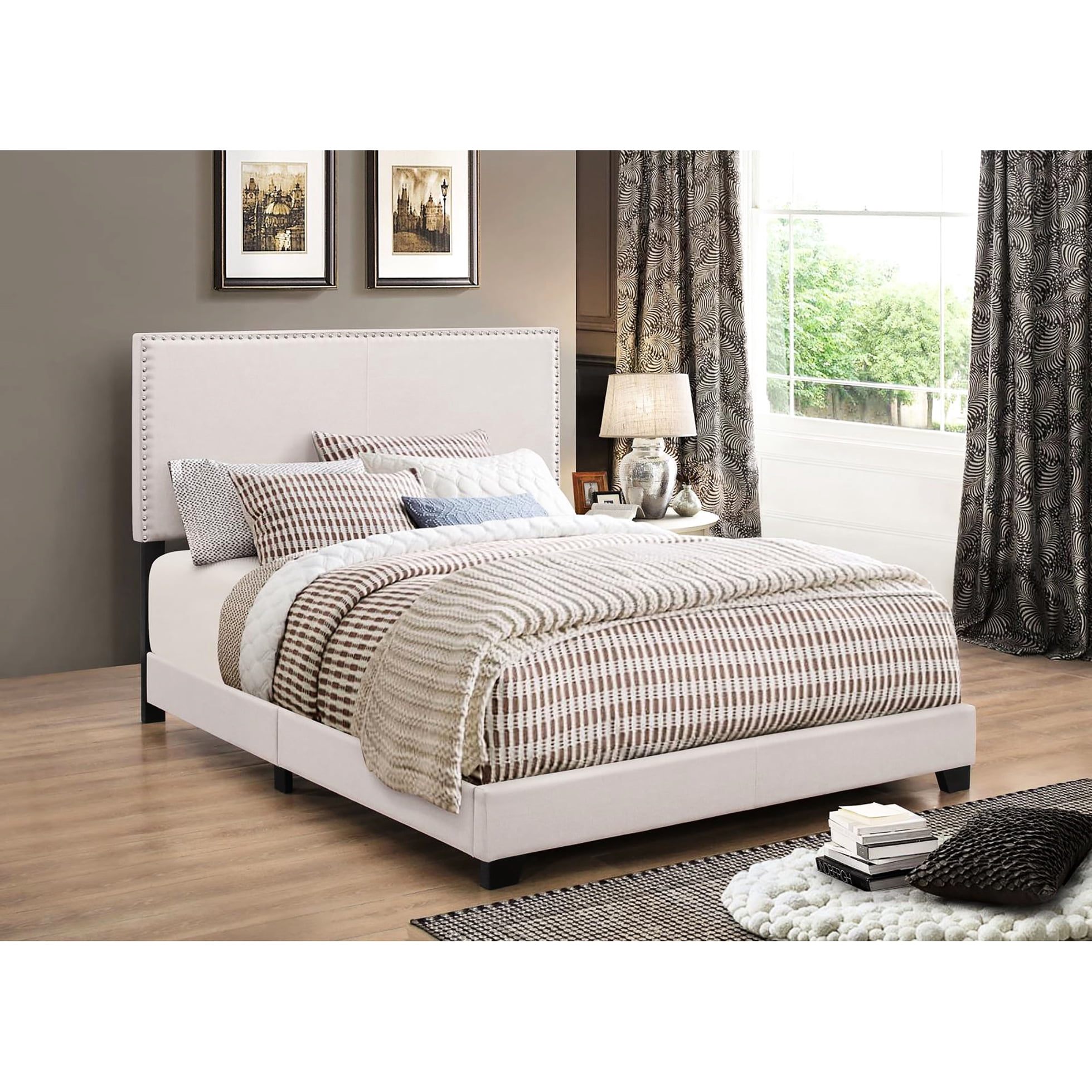 Bedroom- Queen Bed With Resilient Solid Wood Legs And Fascinating ...