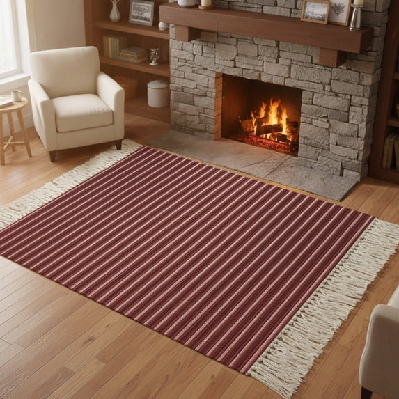 Bedroom Rug Carpet 3'x 5', Abstract Red, Washable Floor Carpet with ...