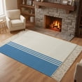 Bedroom Rug Carpet 3'x 5', Blue White Striped Washable Floor Carpet ...