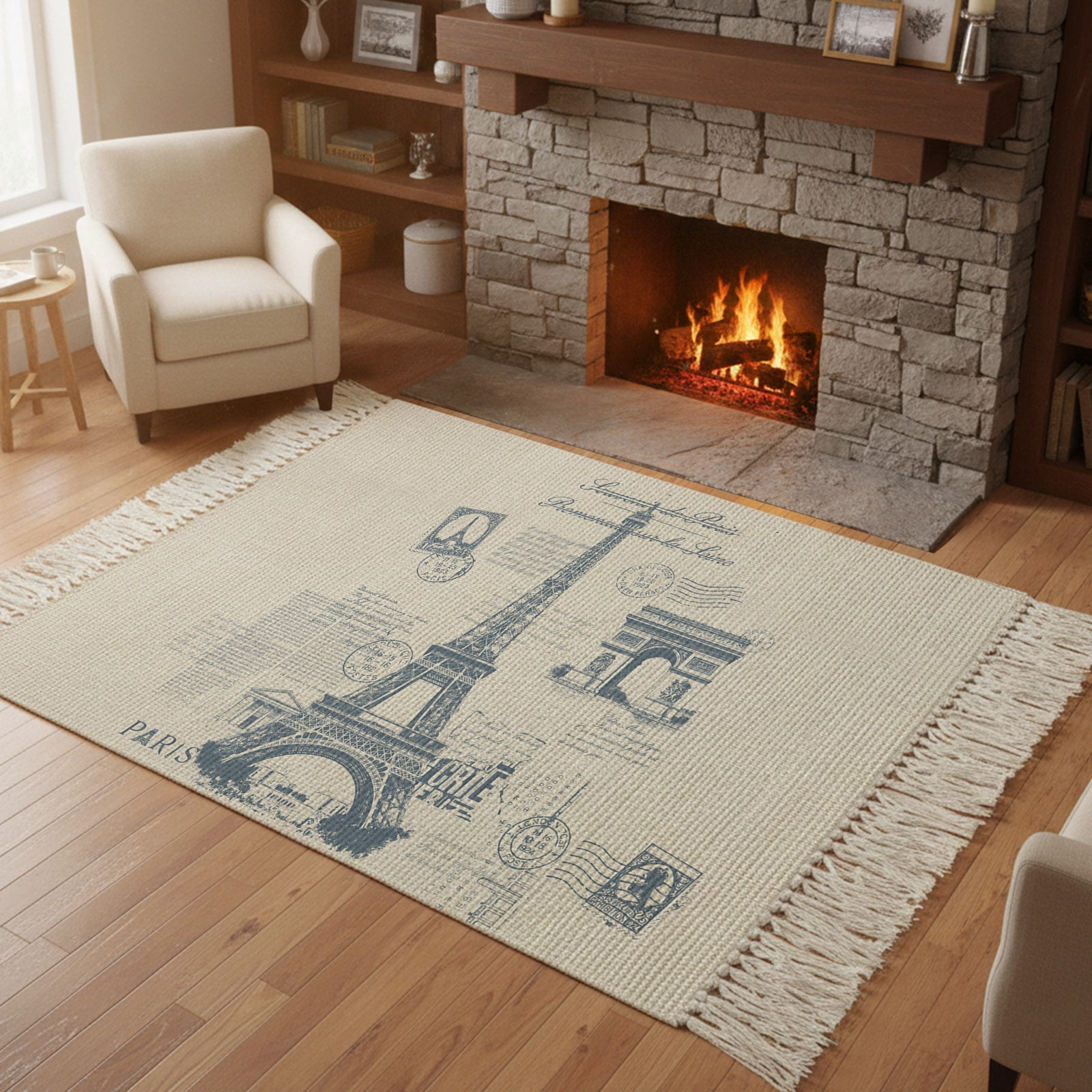 Bedroom Rug Carpet 3'x 5', France Towers Washable Floor Carpet with ...