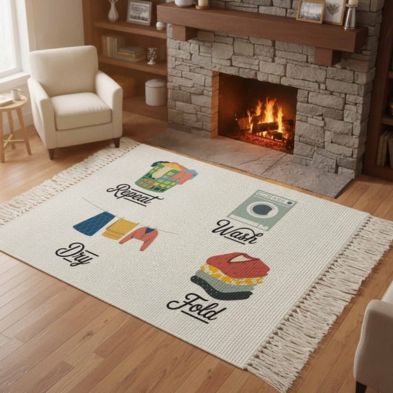 Bedroom Rug Carpet 3'x 5', Laundry Room Washable Floor Carpet with ...