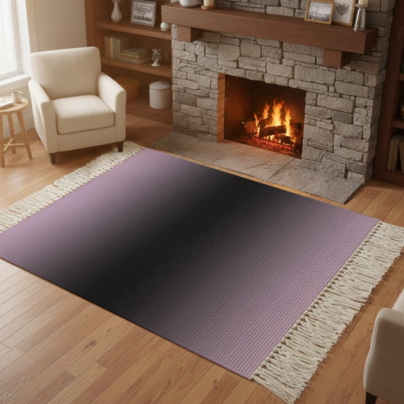 Bedroom Rug Carpet 3'x 5', Purple Black Ombre Washable Floor Carpet ...