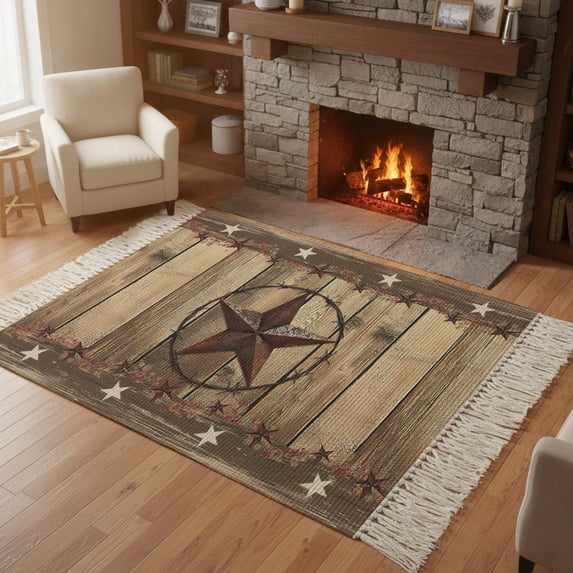 Bedroom Rug Carpet 3'x 5', Rustic Country Washable Floor Carpet with ...