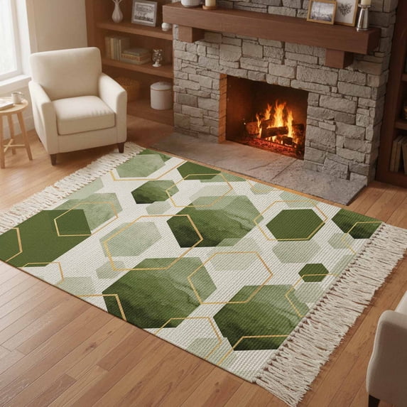 Bedroom Rug Carpet 3'x 5', Sage Green Marble Washable Floor Carpet with ...