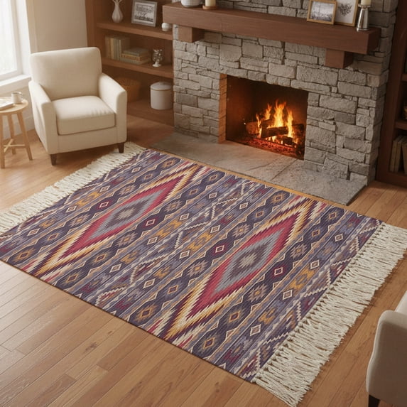 Bedroom Rug Carpet 3'x 5', Southwest Aztec Washable Floor Carpet with ...