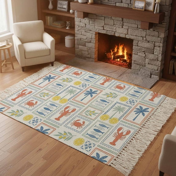 Bedroom Rug Carpet 3'x 5', Summer Tropical Plants Washable Floor Carpet ...