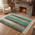 Bedroom Rug Carpet 3'x 5', Turquoise Brown Washable Floor Carpet with ...