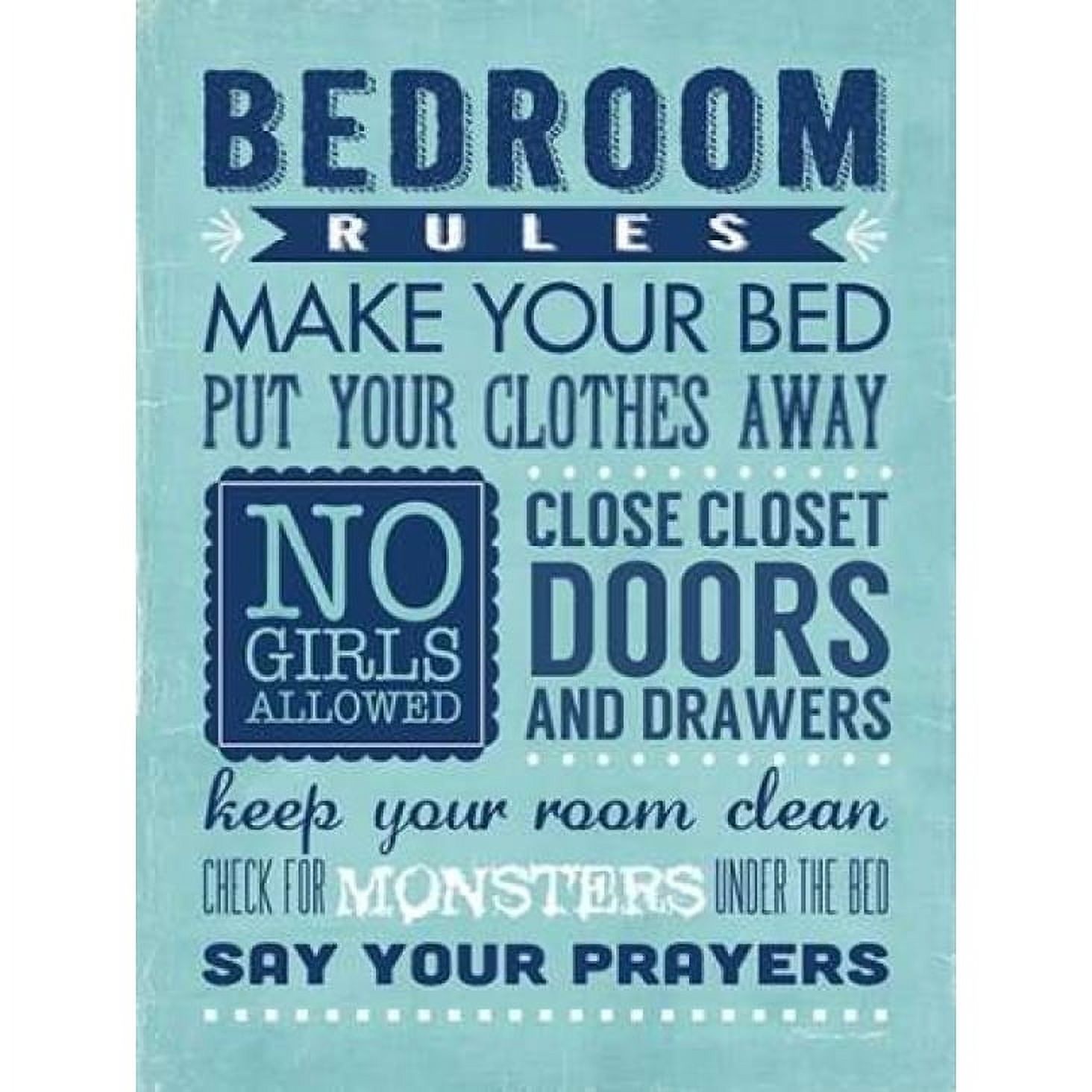 Bedroom Rules Poster Print by Stephanie Marrott - Walmart.com
