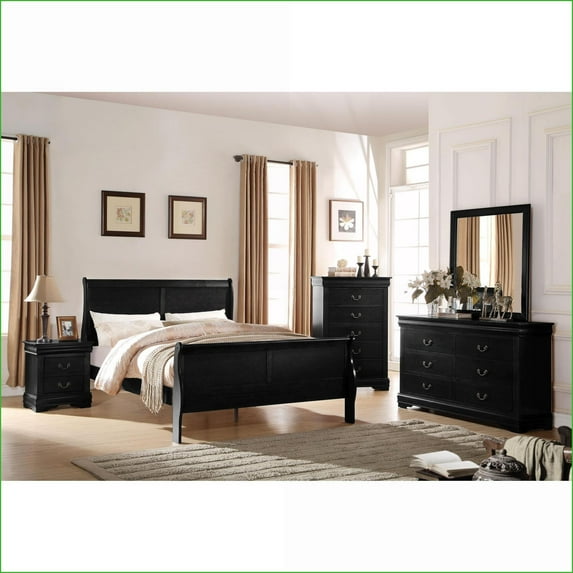 Bedroom Set, 2-Piece Eastern King Louis Philippe Sleigh Bed ...
