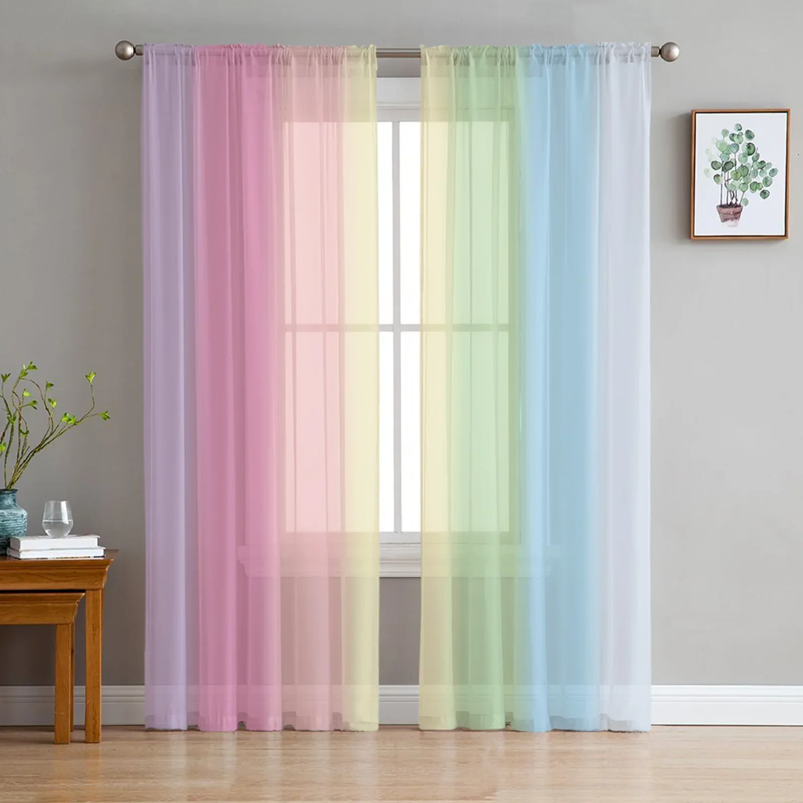 Bedroom Sheer Curtains Starlight Spots Living Room Kitchen Window ...