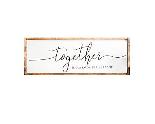 Bedroom Signs Framed White Together Our Favorite Place to be Sign ...