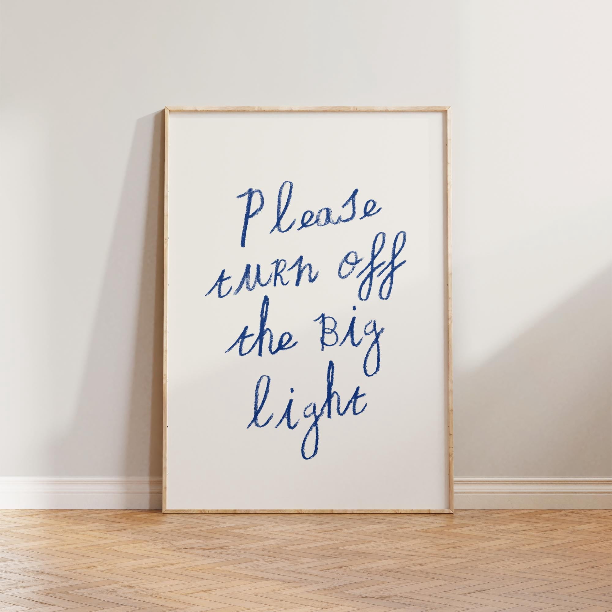Bedroom Wall Art Print Handwritten Bedroom Prints Please Turn Off The ...