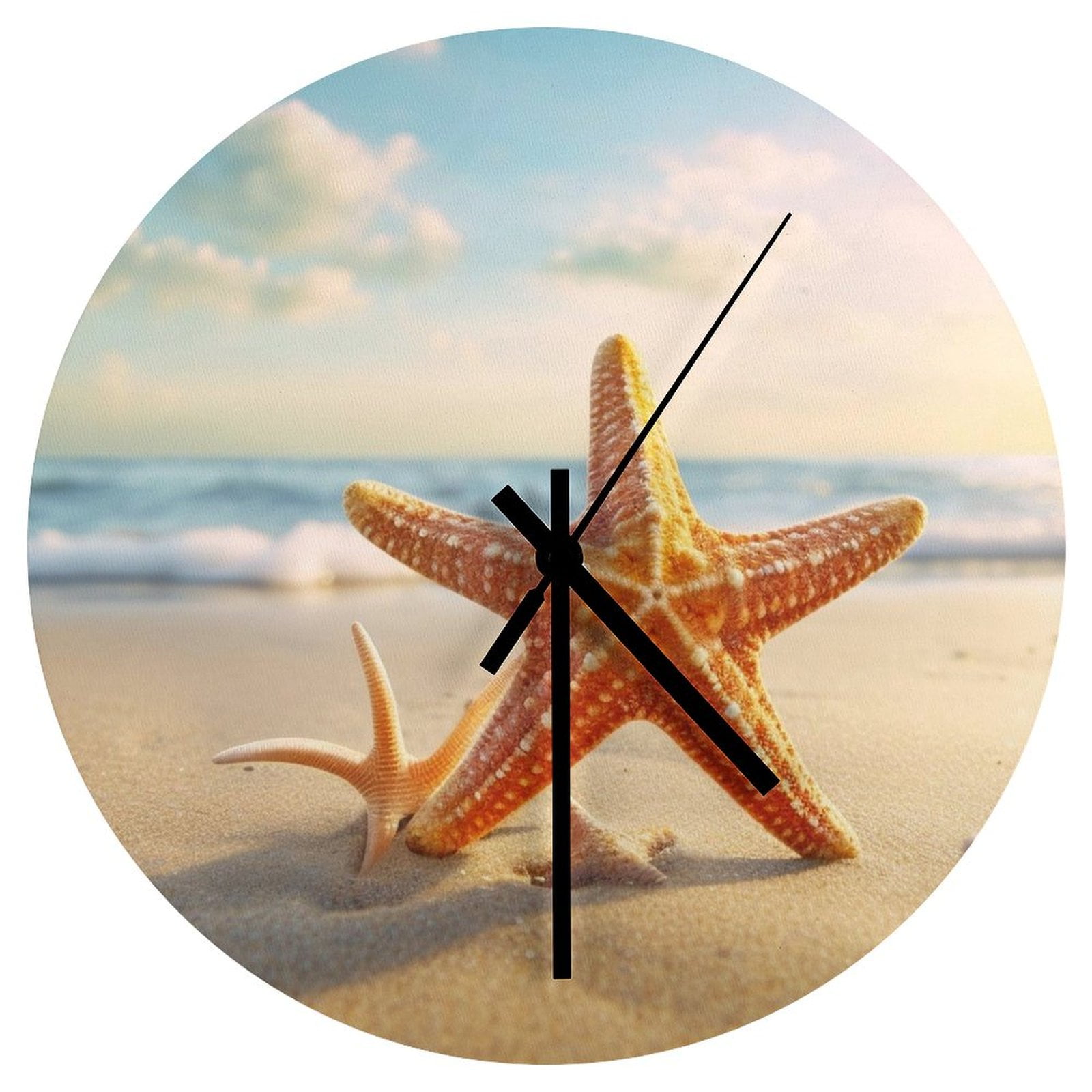 Bedroom Wall Clock Beach Star Sea star Clocks 12 inch Mute Fashion ...