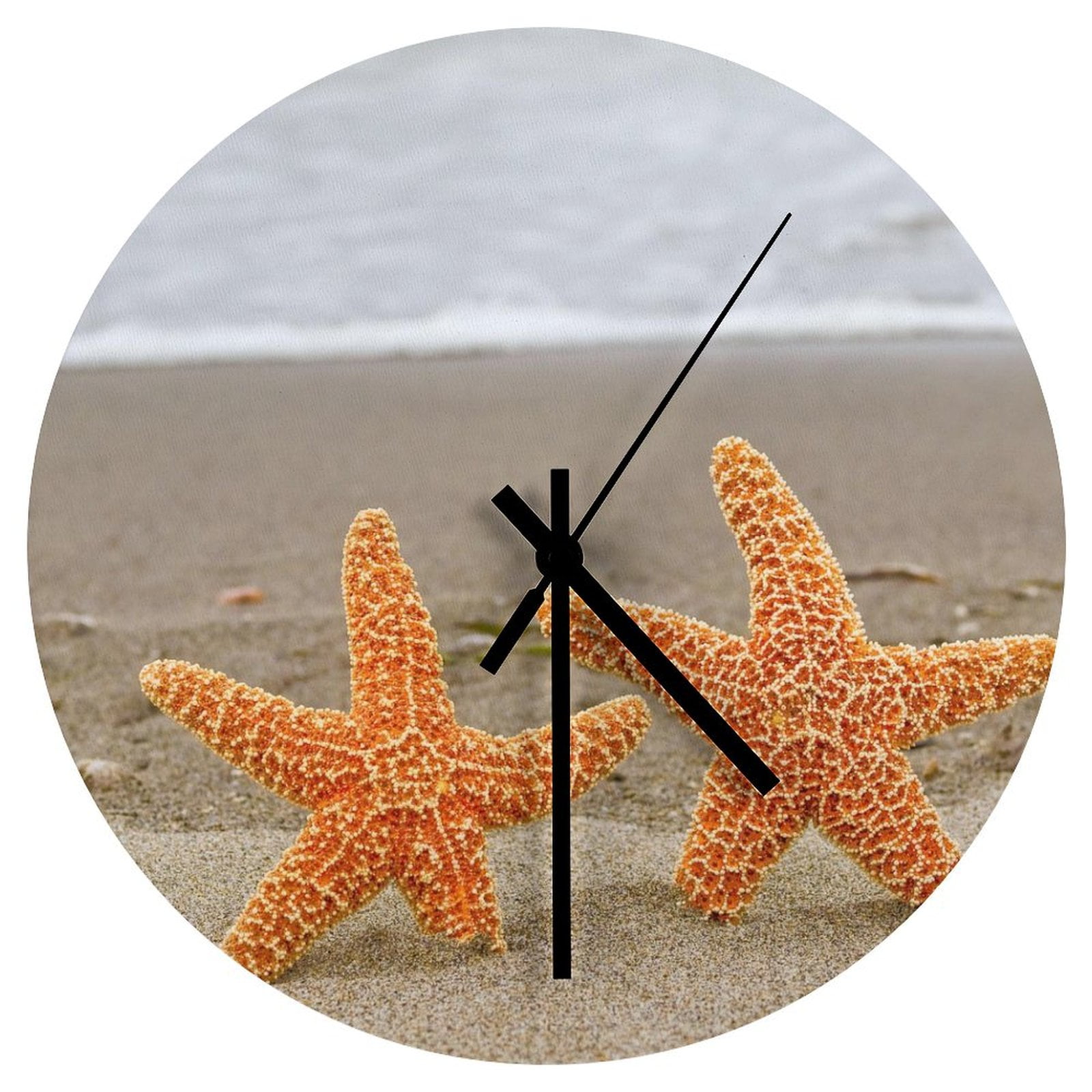 Bedroom Wall Clock Beach Star Sea star Clocks 12 inch Silent Fashion ...