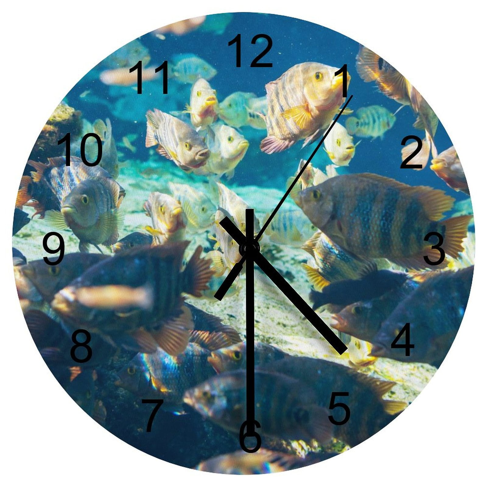 Bedroom Wall Clock Dynamic underwater world Clocks 12 inch Silent ...