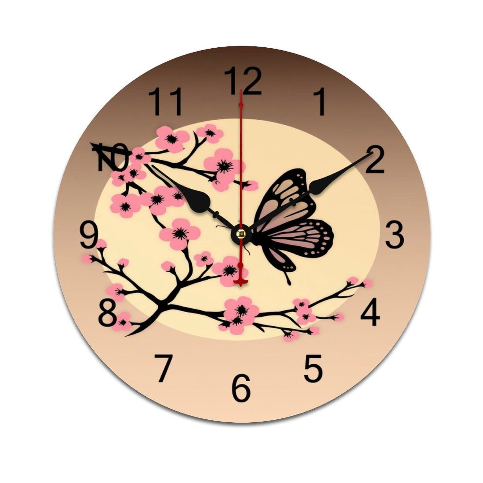 Bedroom Wall Clocks Butterfly Cherry Blossom Moon Living Room Clocks ...