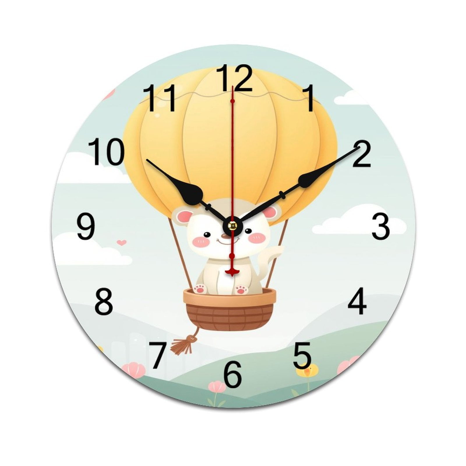 Bedroom Wall Clocks Cute Animal Hot Air Balloon Living Room Clocks ...