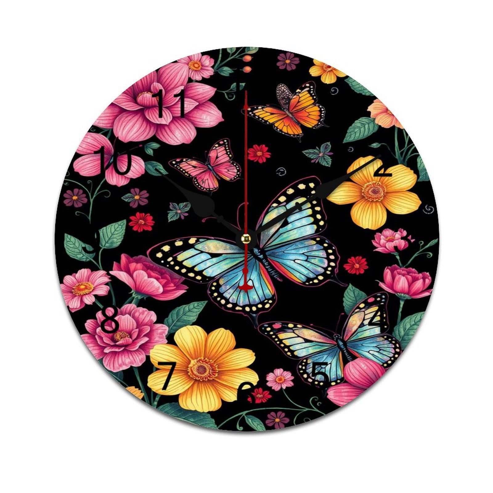 Bedroom Wall Clocks Floral Butterfly Design Living Room Clocks ...