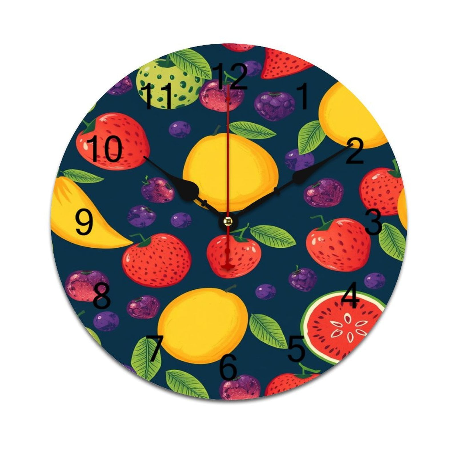 Bedroom Wall Clocks Fruit Pattern Background Living Room Clocks ...