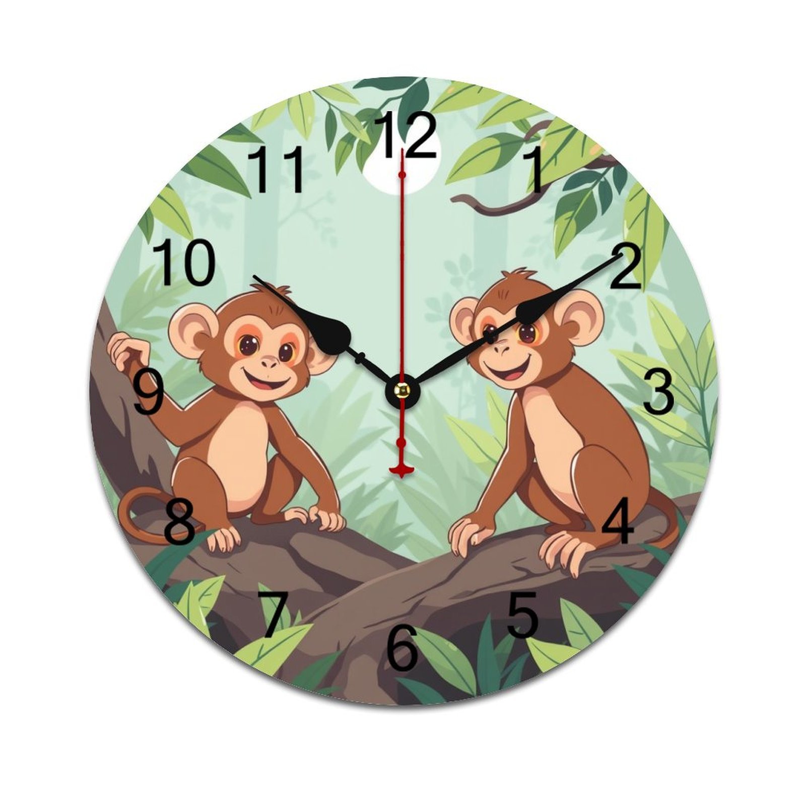 Bedroom Wall Clocks Jungle Baby Monkeys Living Room Clocks Ornaments ...