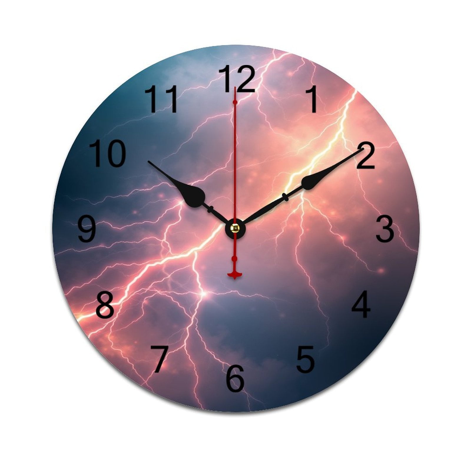 Bedroom Wall Clocks Pink Lightning Storm Living Room Clocks Ornaments ...
