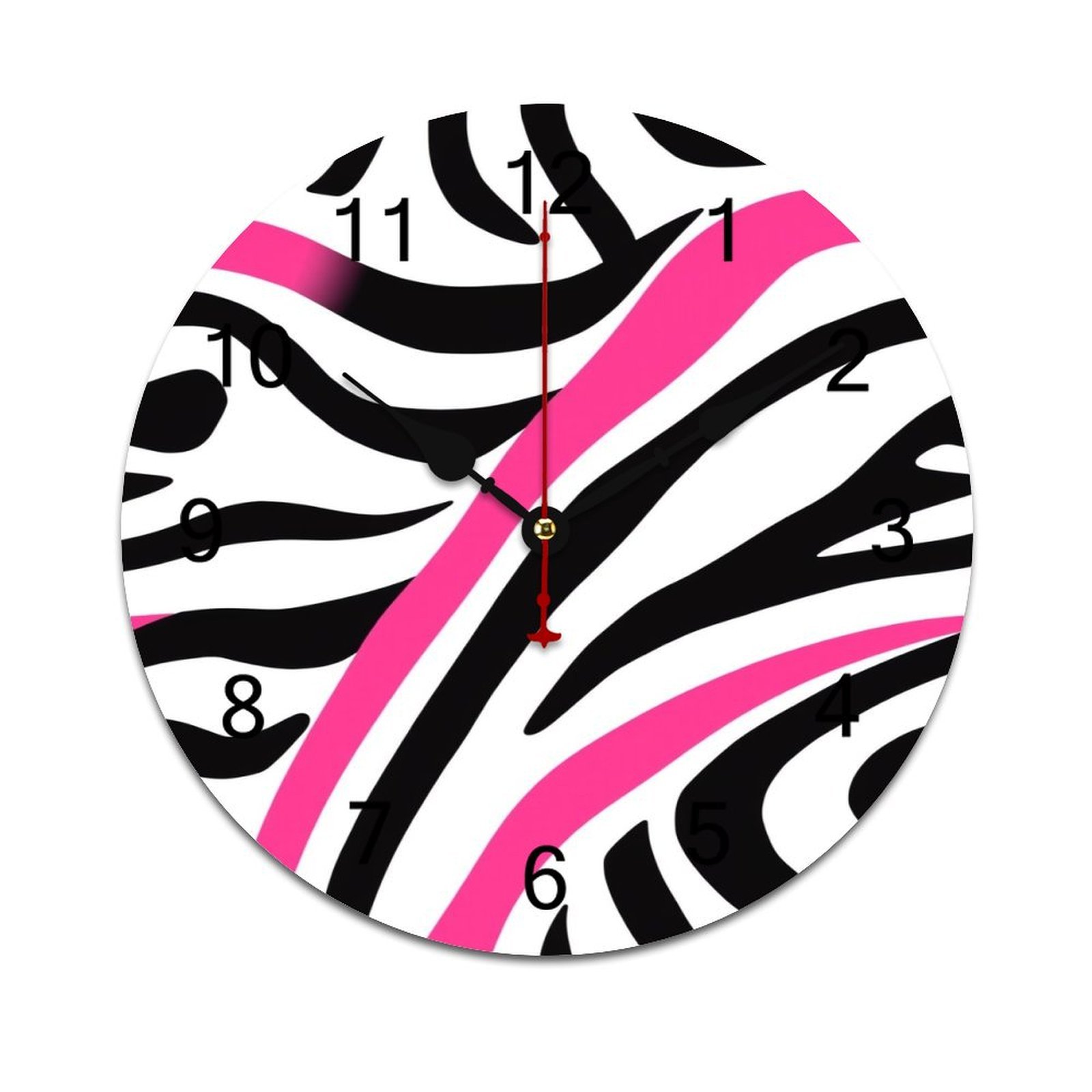 Bedroom Wall Clocks Pink Zebra Stripes Living Room Clocks Ornaments ...