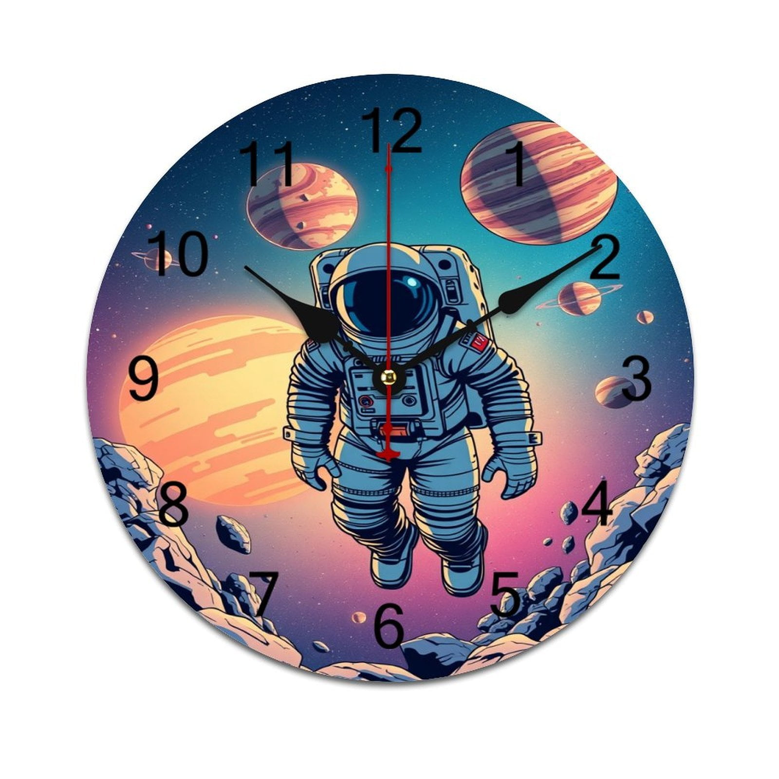 Bedroom Wall Clocks Spaceman Cosmic Journey Living Room Clocks ...