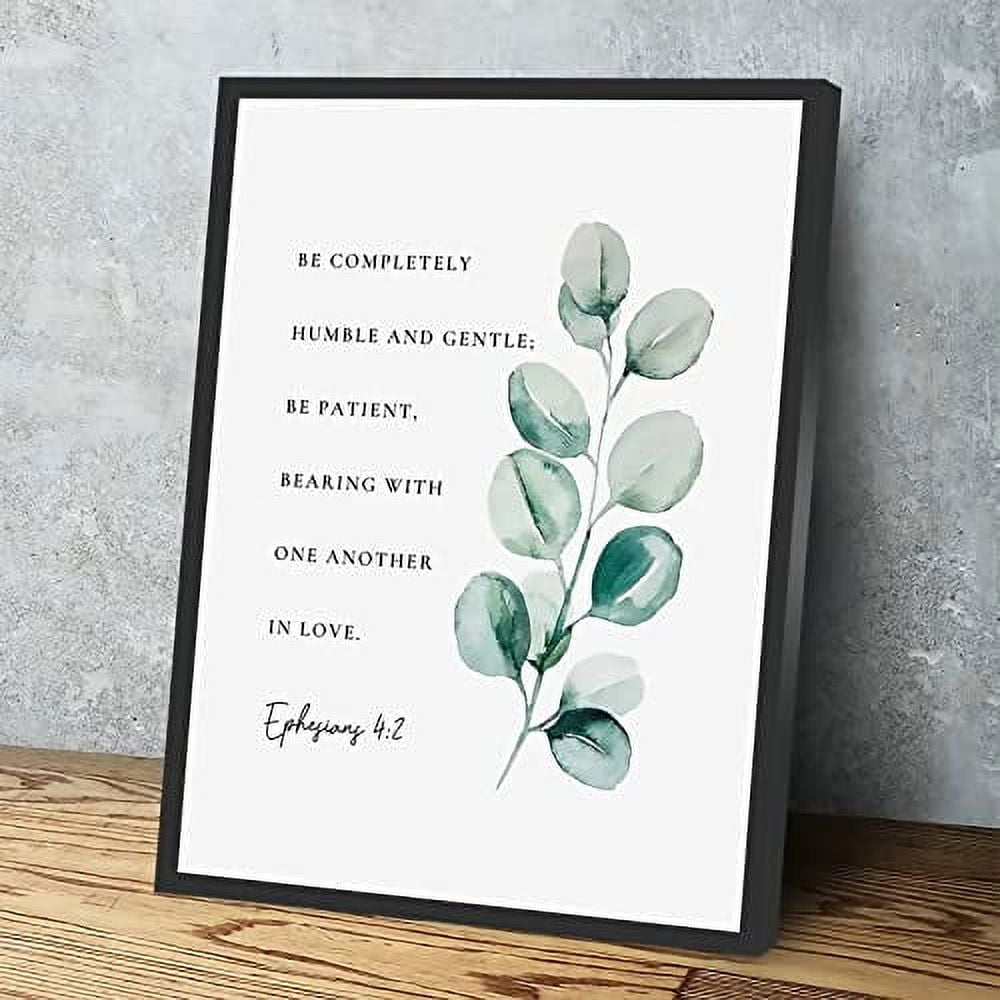 Bedroom Wall Decor,Ephesians 4:2 Bible Verse Print Botanical Scripture ...