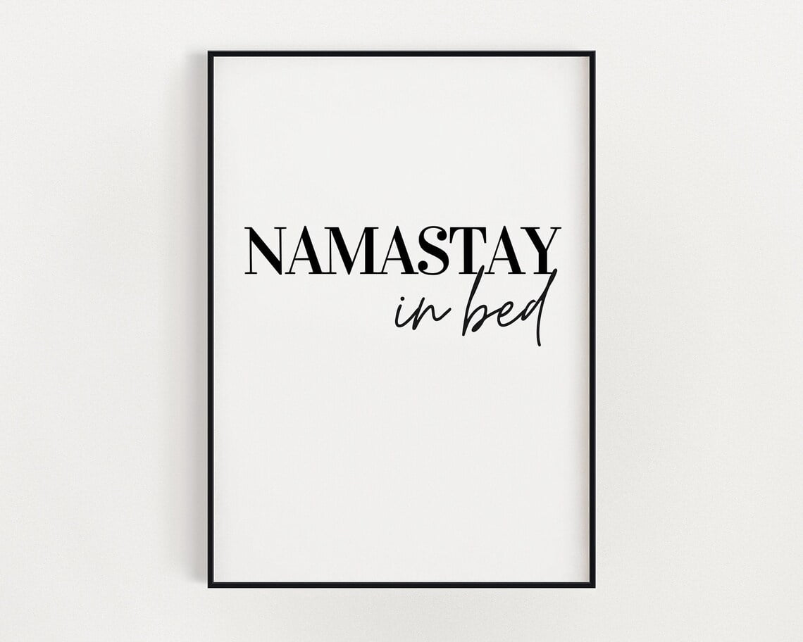 Bedroom Wall Decor, Namastay In Bed, Art, Wall Art, Typography Print ...