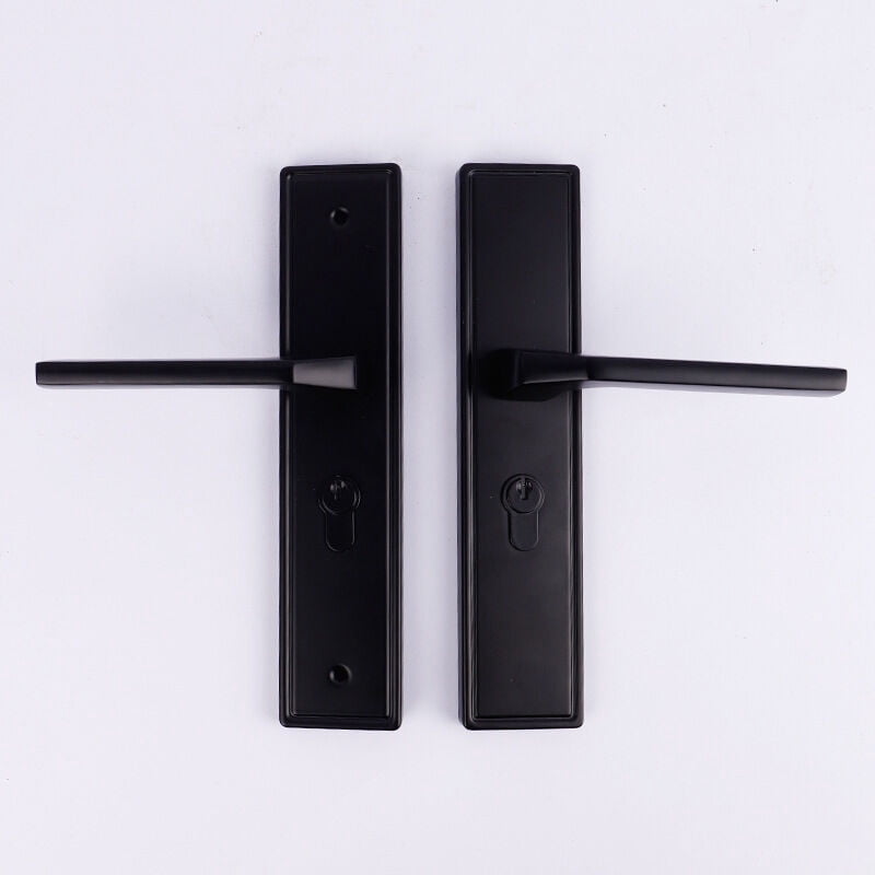 Bedroom door lock, simple black interior door lock, household solid ...