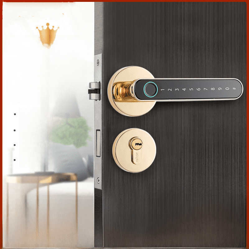 Bedroom door punch-free fingerprint lock indoor home wooden door smart ...