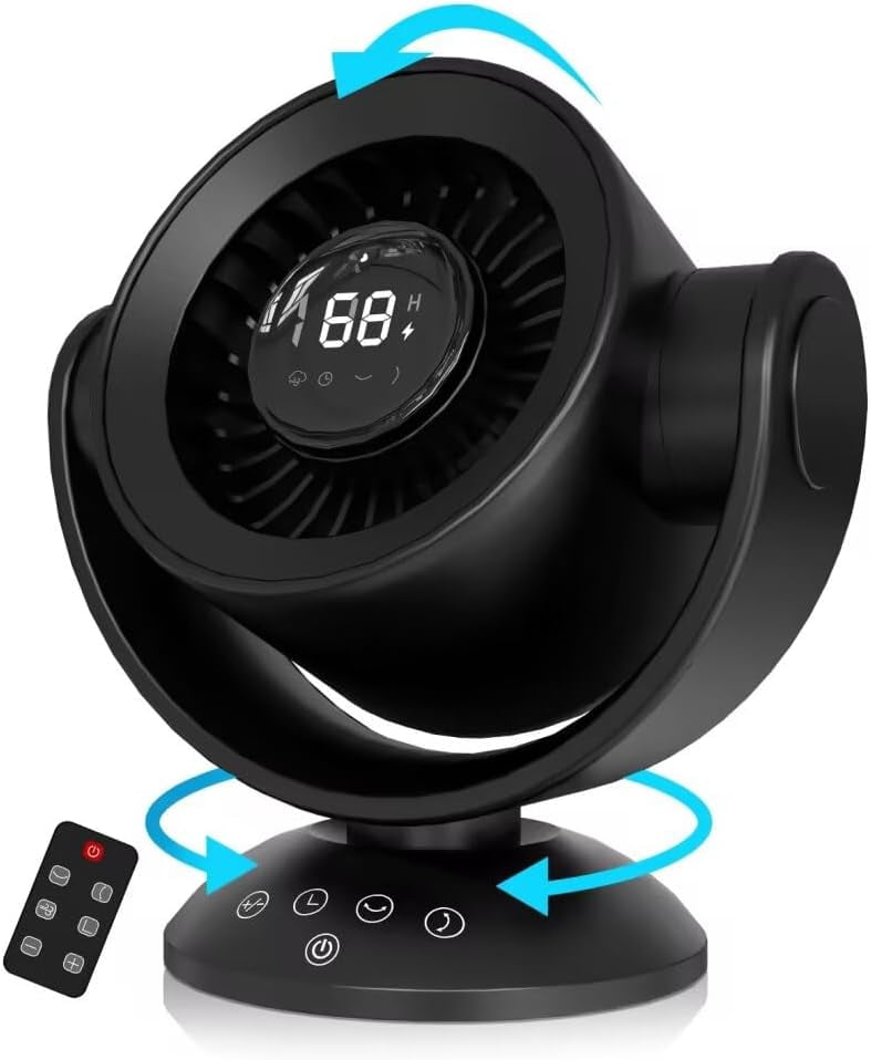 Bedroom table fan, air circulation fan, 90° vertical +120° automatic ...