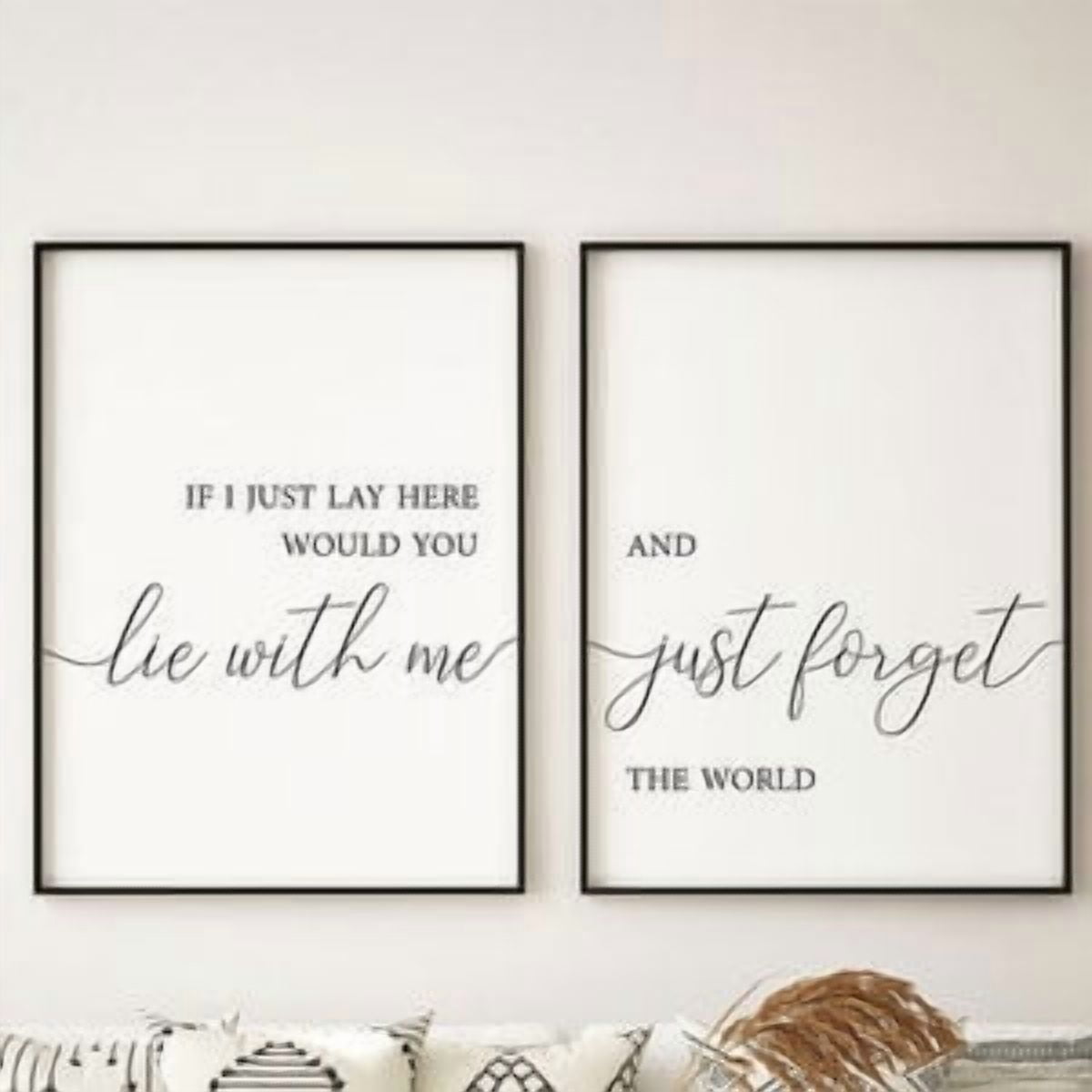 Bedroom wall decor over the bed signs couple bedroom prints set of 2 ...