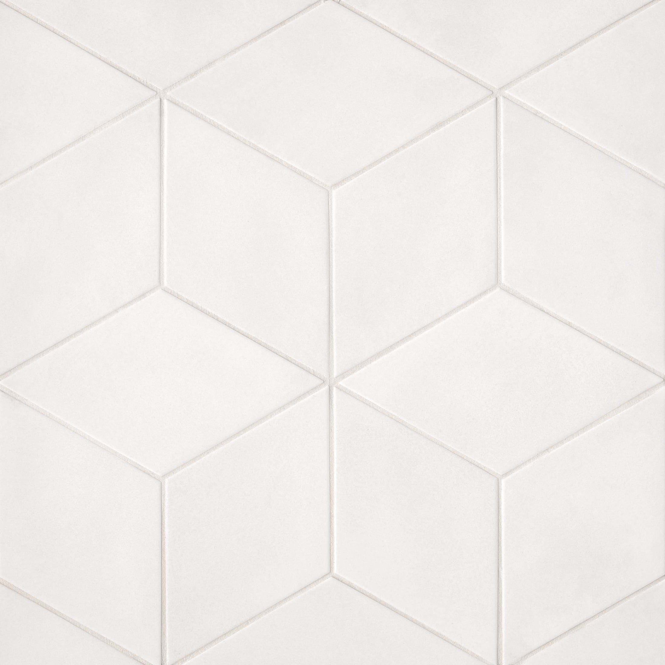 "Bedrosians Allora Italian-Made Matte Porcelain Tile, Rhombus 7.5"" x ...