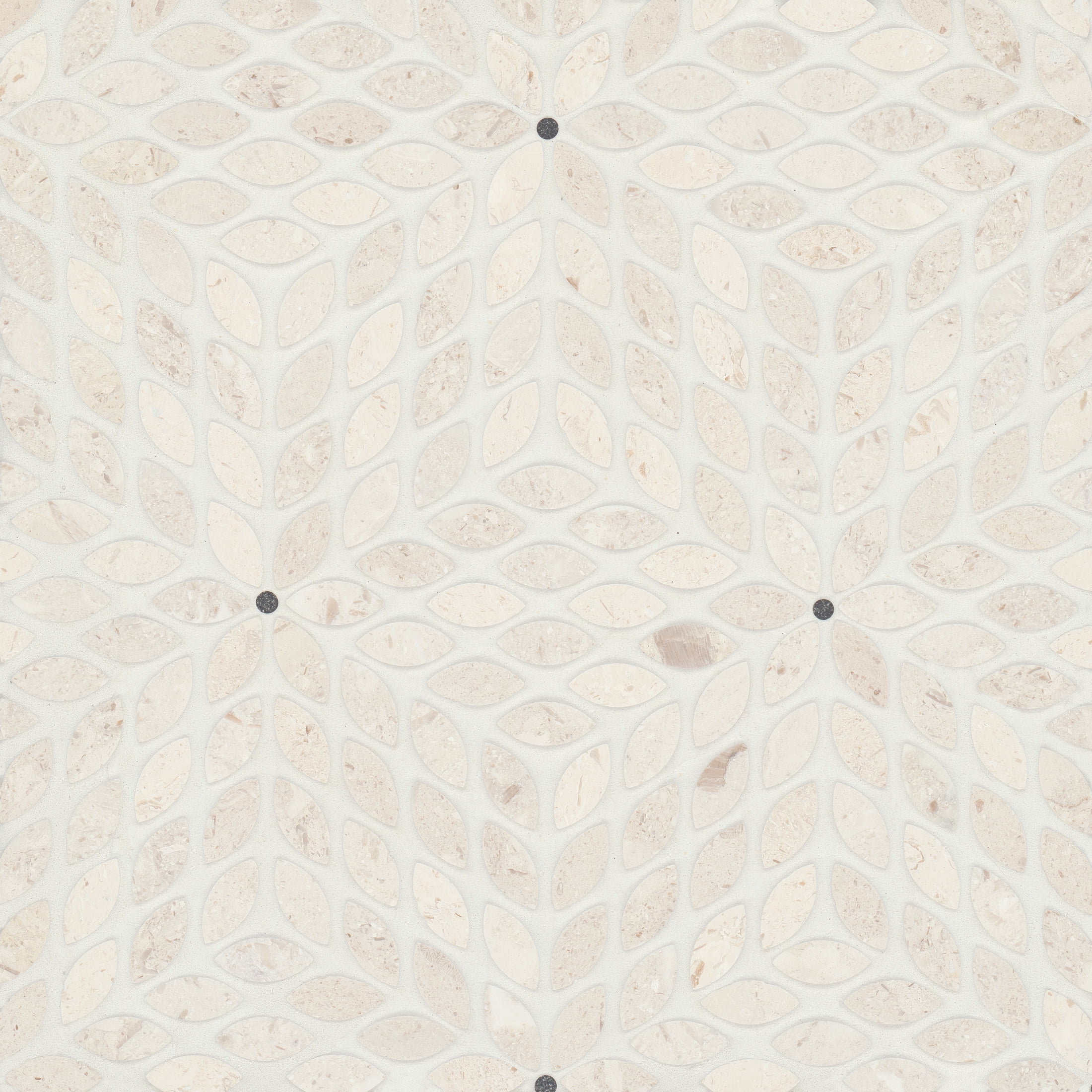 Bedrosians Celeste Leaf Honed Marble Mosaic 14 x 16, Myra Beige ...