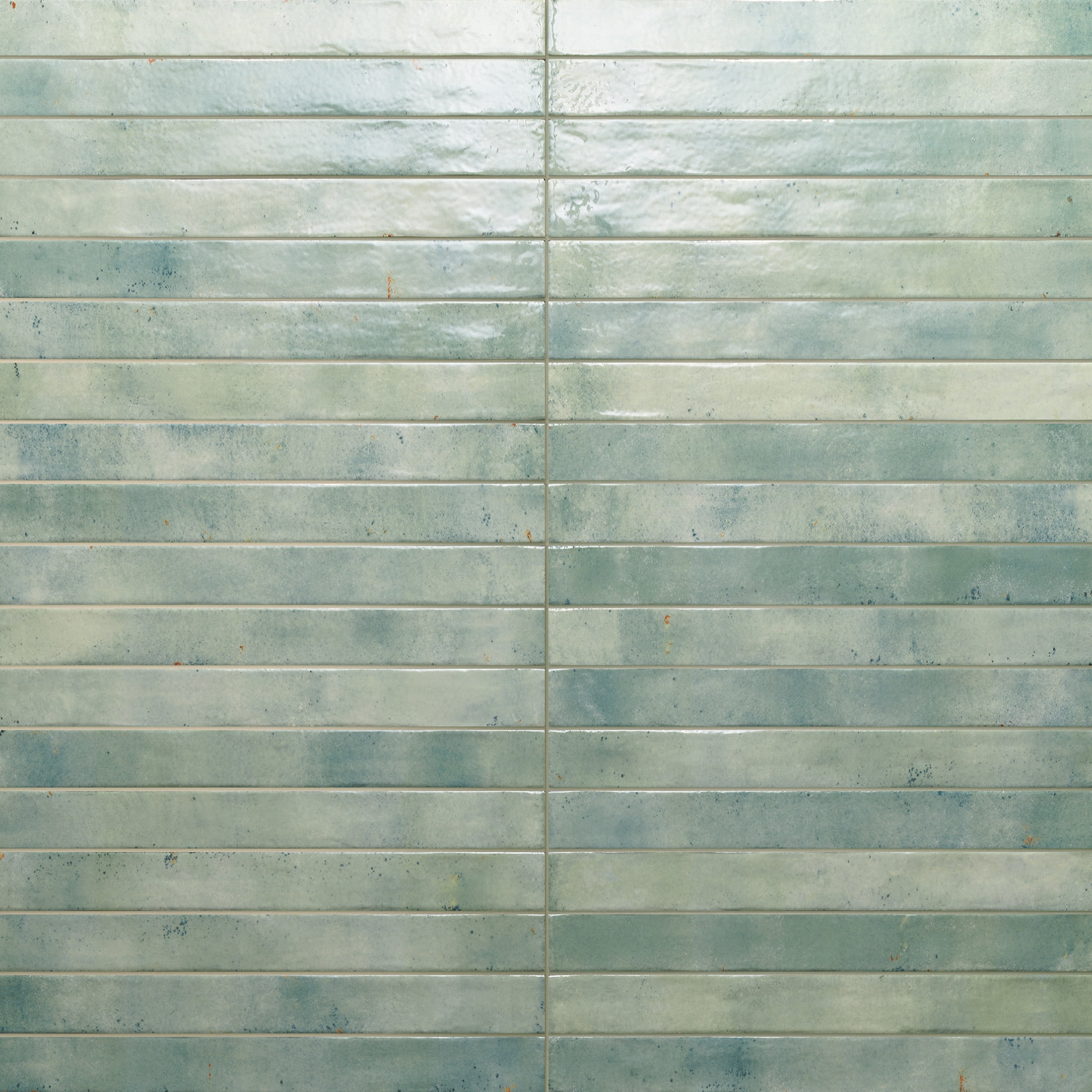 Bedrosians Chroma Rectangle Gloss Porcelain Tile 2 x 18, Acquamarine (7 ...