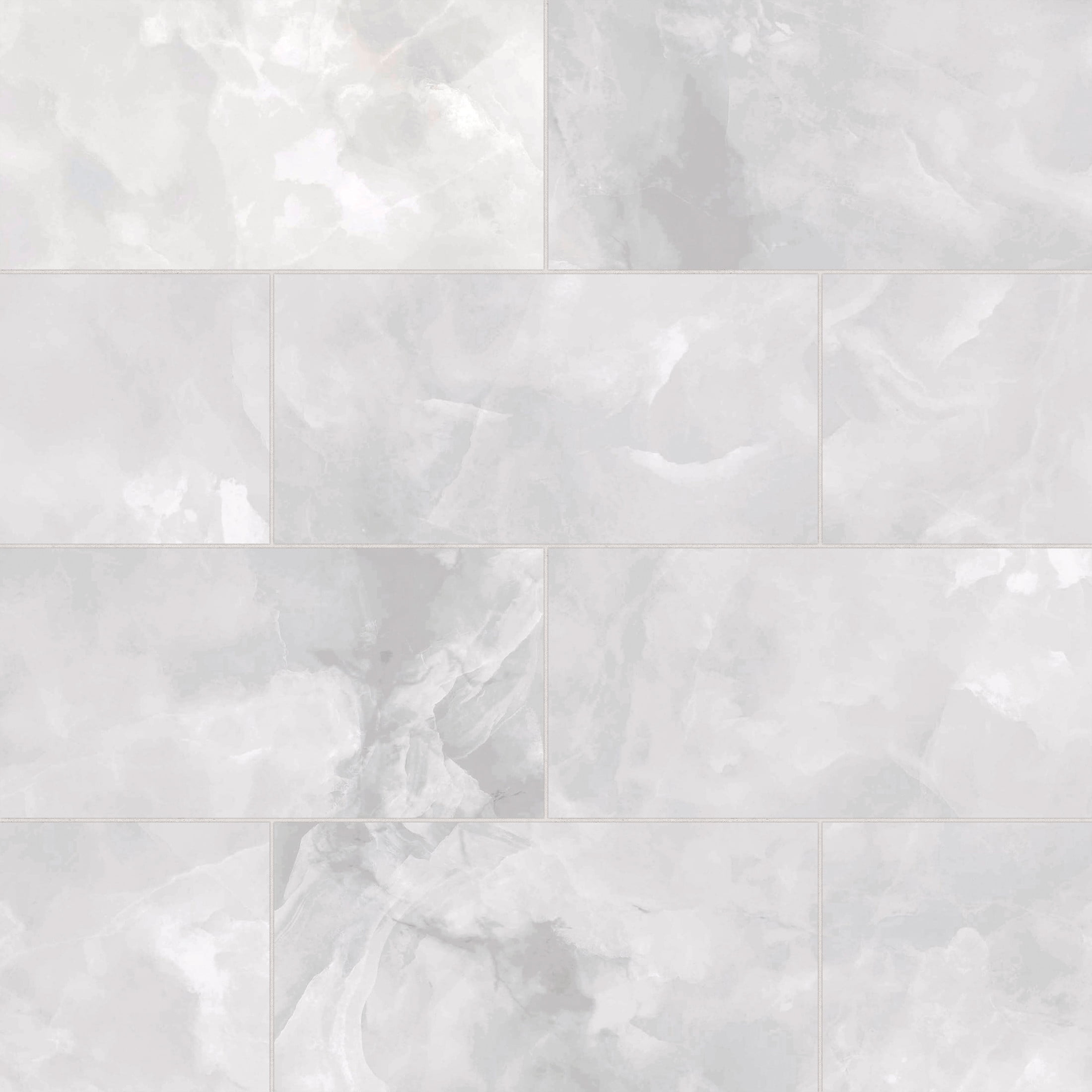 Bedrosians Gemma Rectangle Polished Porcelain Tile 12 x 24, White Onyx ...
