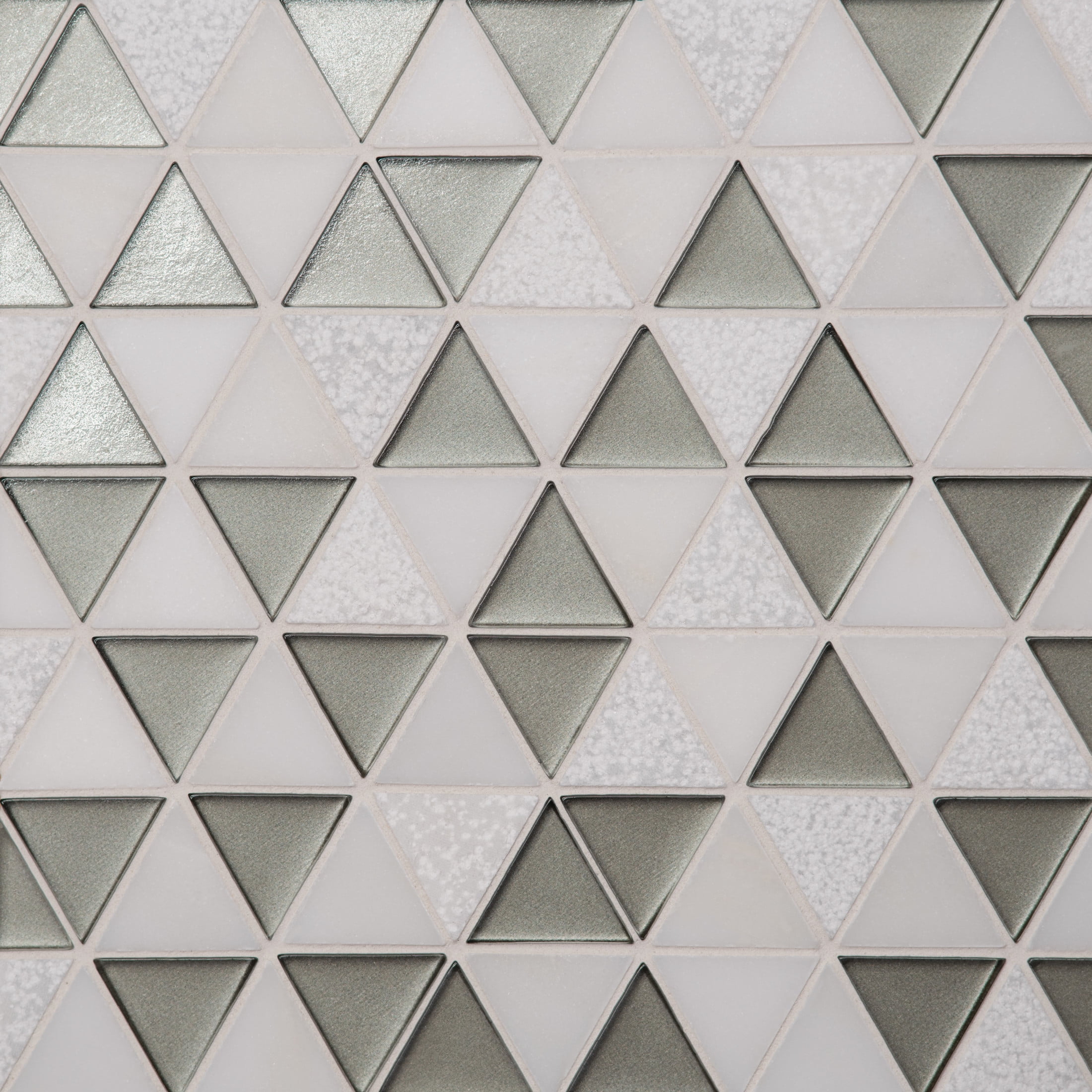 Bedrosians Kaikos Triangle Matte Glass Mosaic 10 x 10, Gray (6.49 sq ...