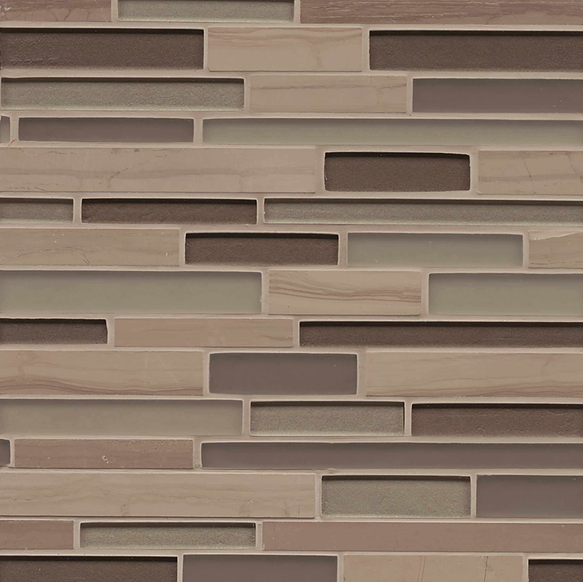 Bedrosians Manhattan Marble Flatiron Linear Glass Mosaic Tiles, 12" x ...