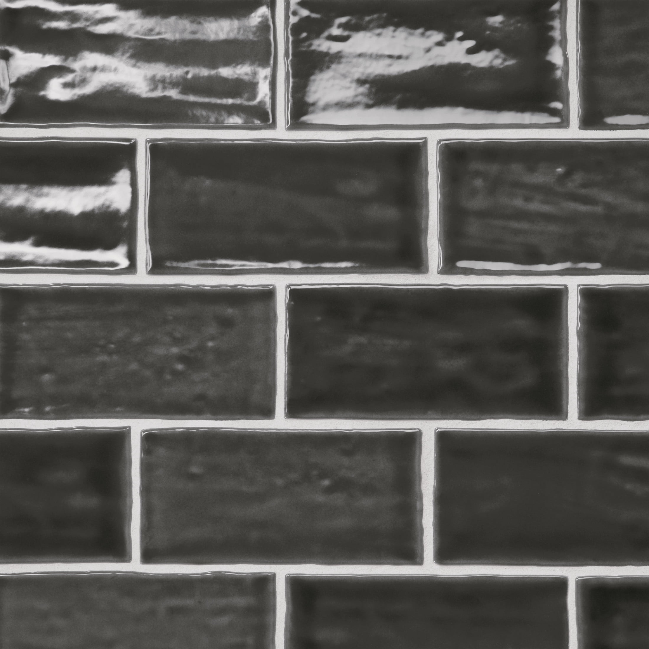 Bedrosians Marin Rectangle Gloss Ceramic Tile 3 x 5, Black Sea (Black ...