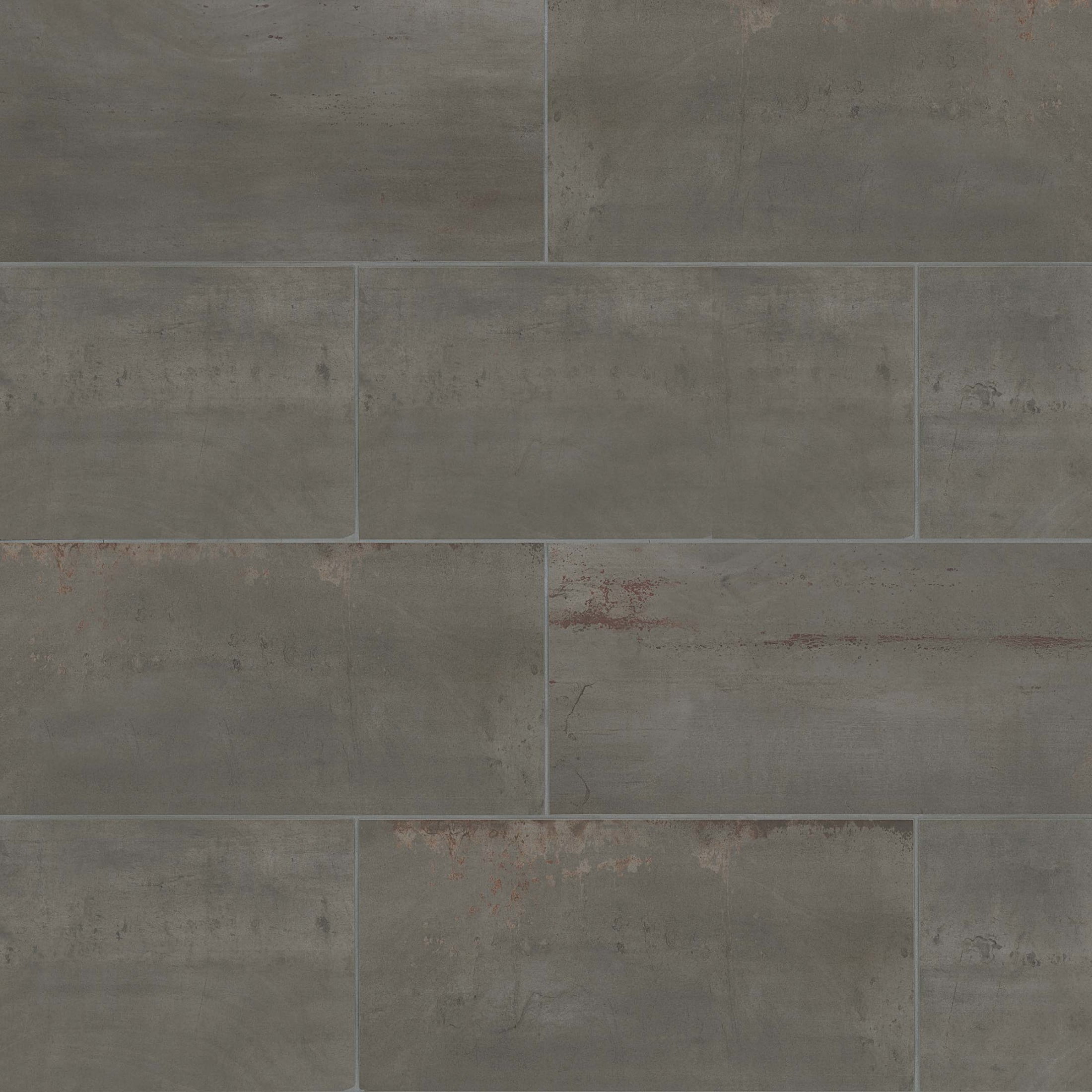 Bedrosians Rebel Rectangle Matte Porcelain Tile 12 x 24, Lead (11.63 sq ...