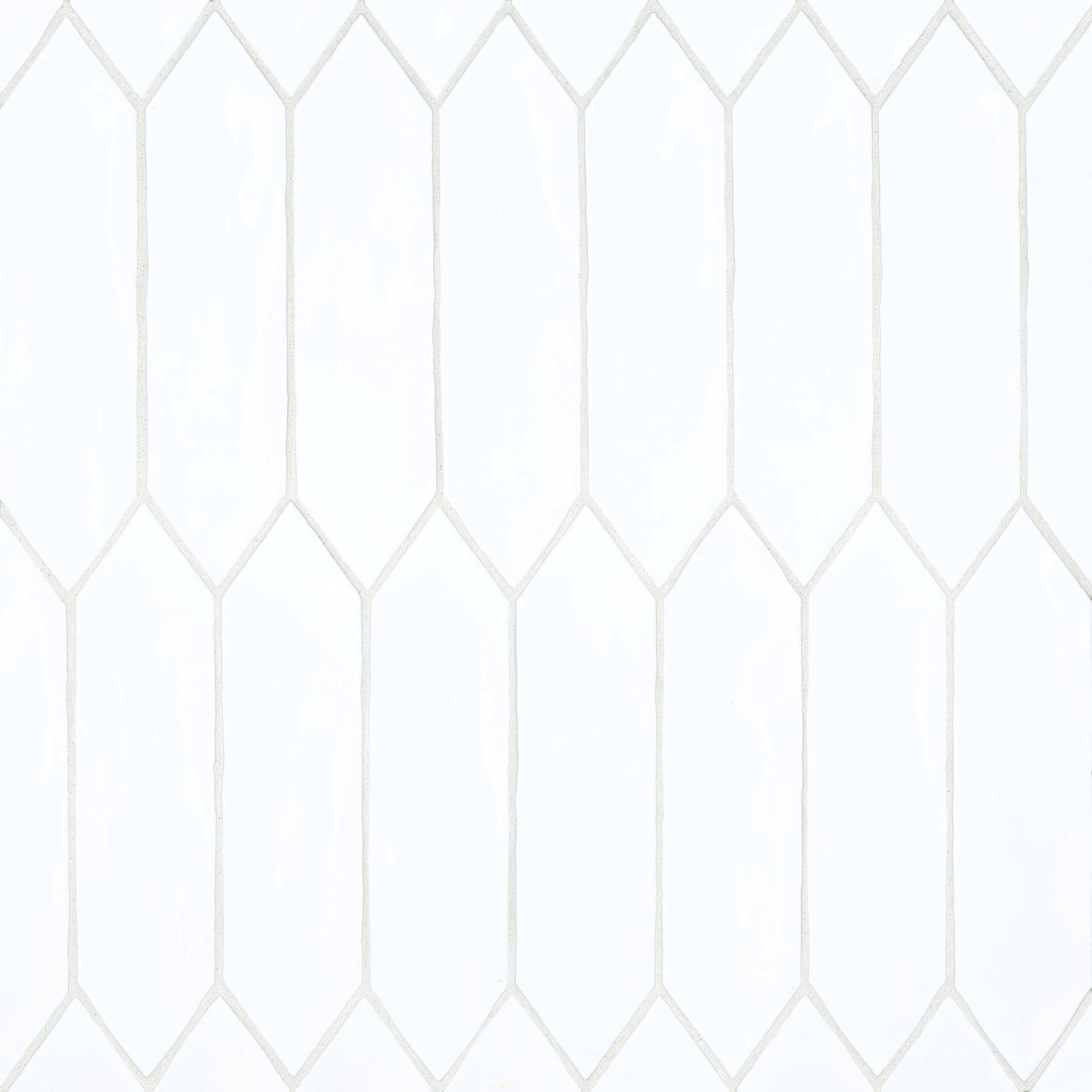 Bedrosians Reine Picket Gloss Ceramic Tile 3 x 12, White (6.9 sq. ft ...