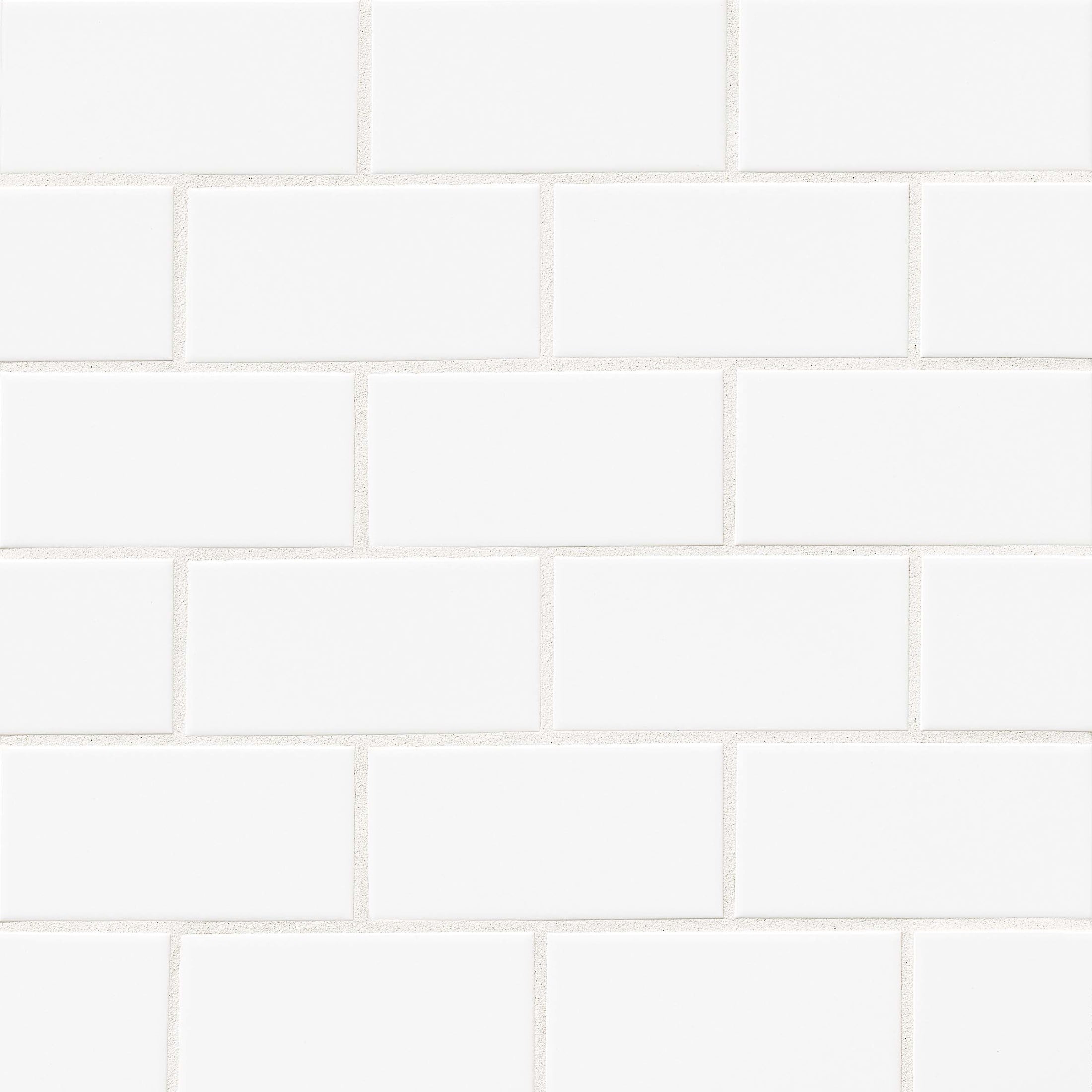 Bedrosians Traditions Rectangle Matte Ceramic Tile 3 x 6, Ice White (10 ...