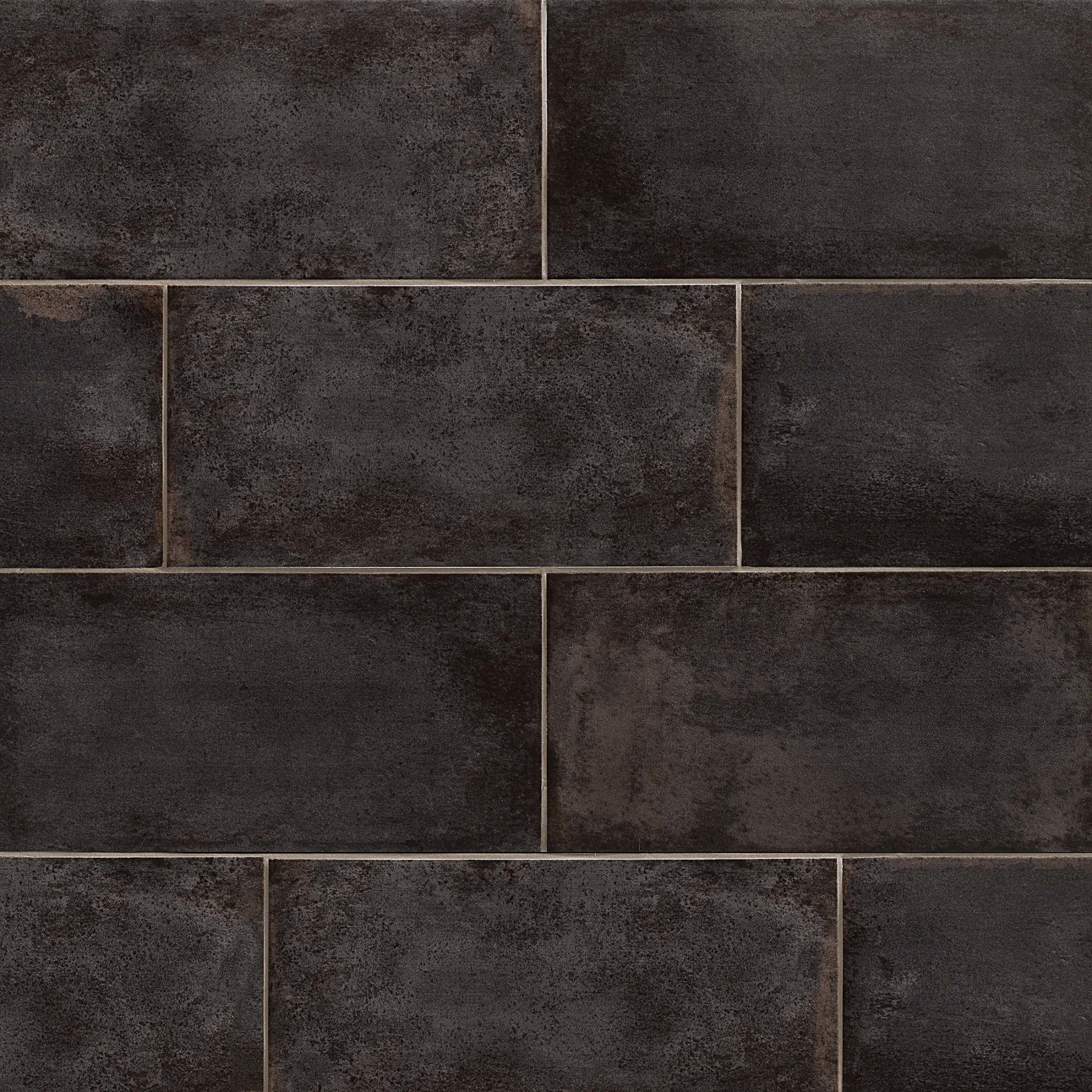Bedrosians Vivace Rectangle Matte Porcelain Tile 9 x 18, Caviar (10.87 ...