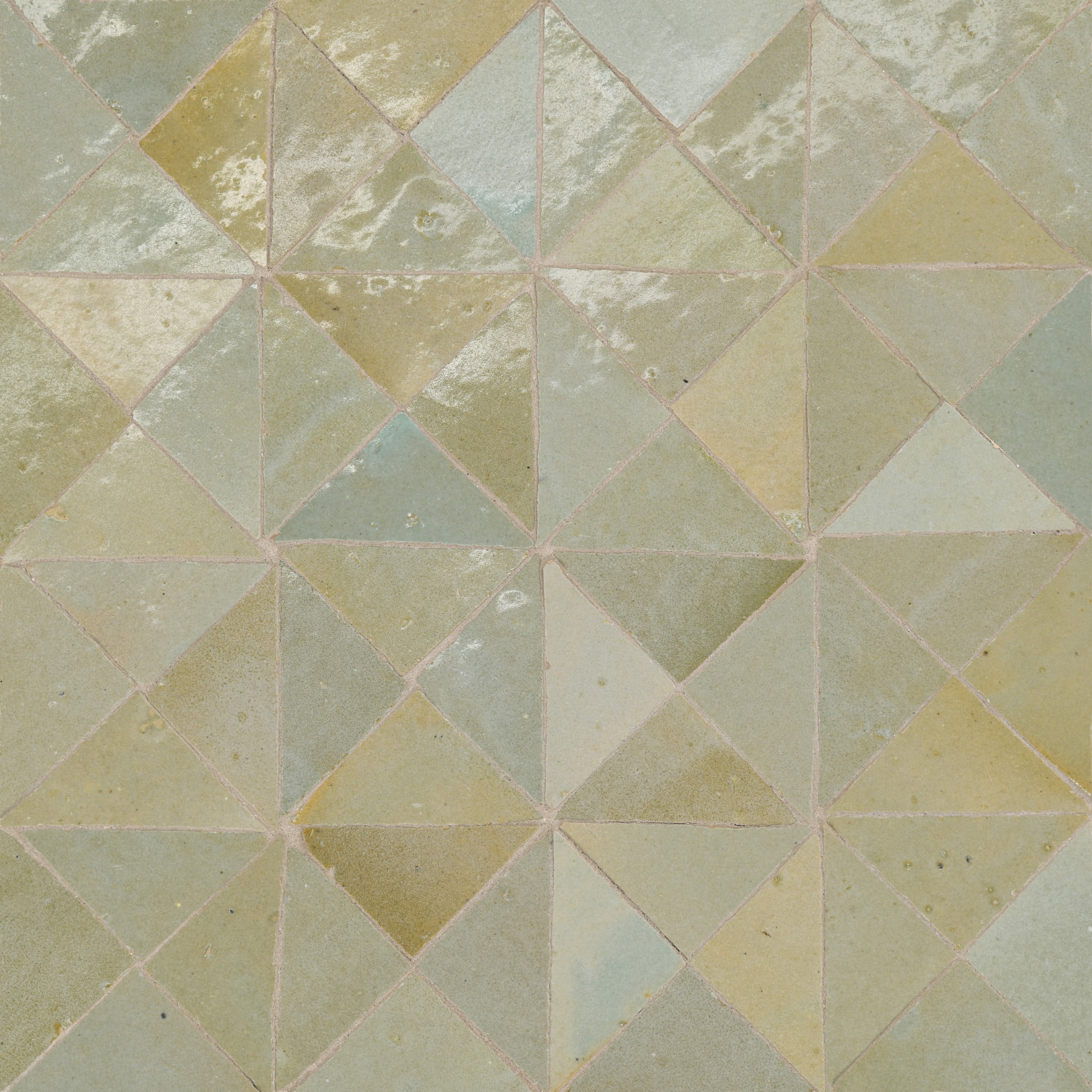 Bedrosians Zagora Triangle Gloss Ceramic Mosaic 12 x 12, Vert Gris (10. ...