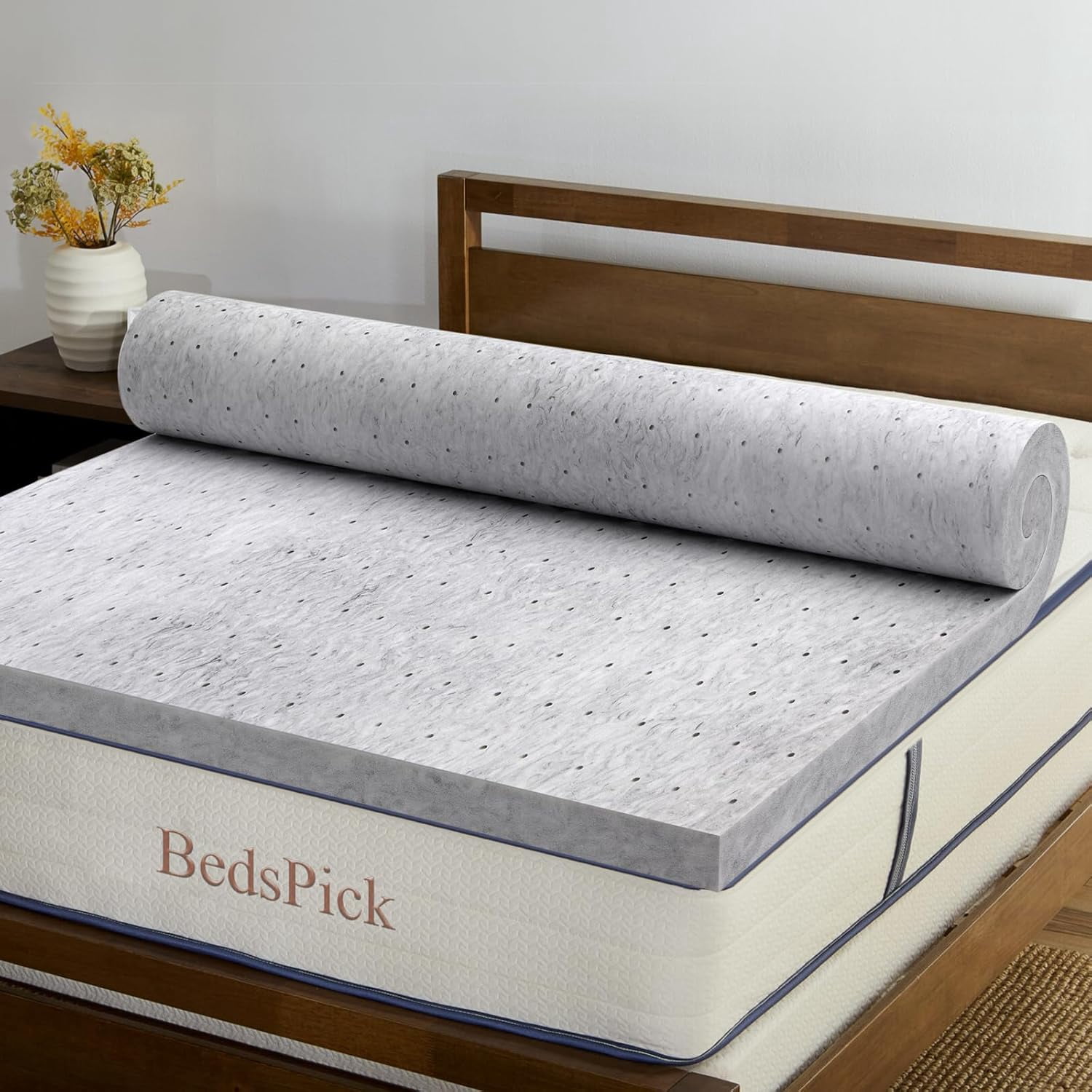 BedsPick Memory Foam Mattress Topper Twin XL, 3 Inch Thick Bed Topper ...