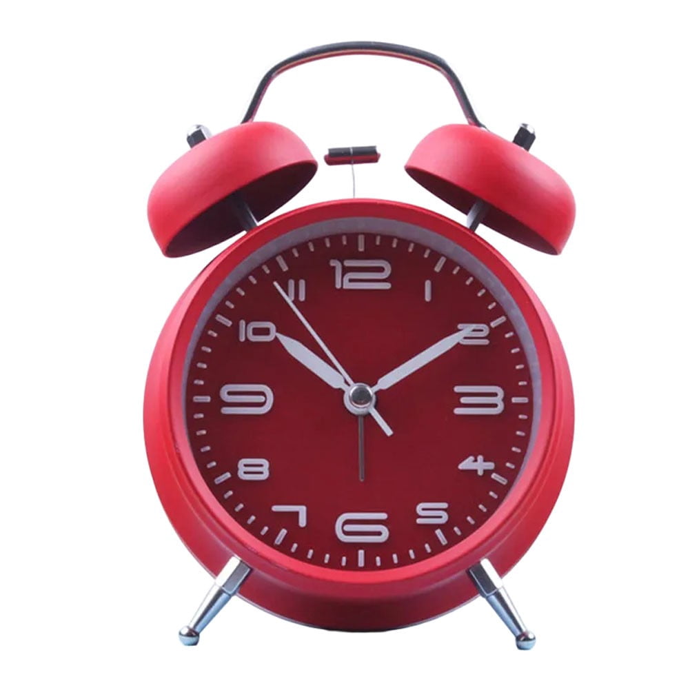 Bedside Alarm Clock with Twin Bell Vintage Battery Analogue Quartz Loud ...